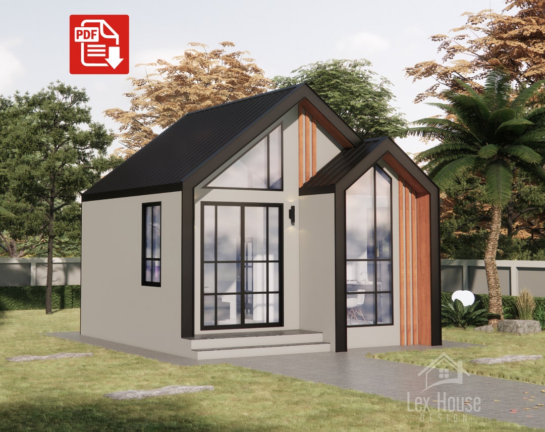 Small Modern House Plan, Small House Plan Design, 1 Bedroom and 1 ...