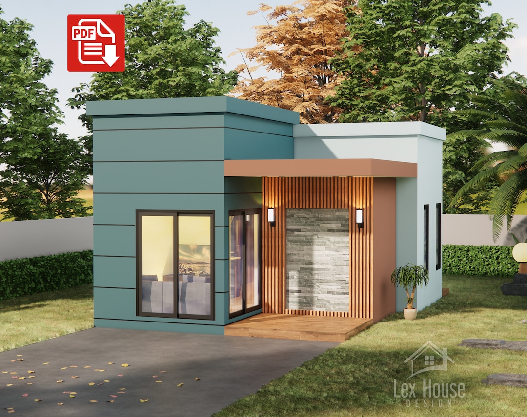 Small Modern House Plan, Small House Plan Design, 1 Bedroom and 1 ...