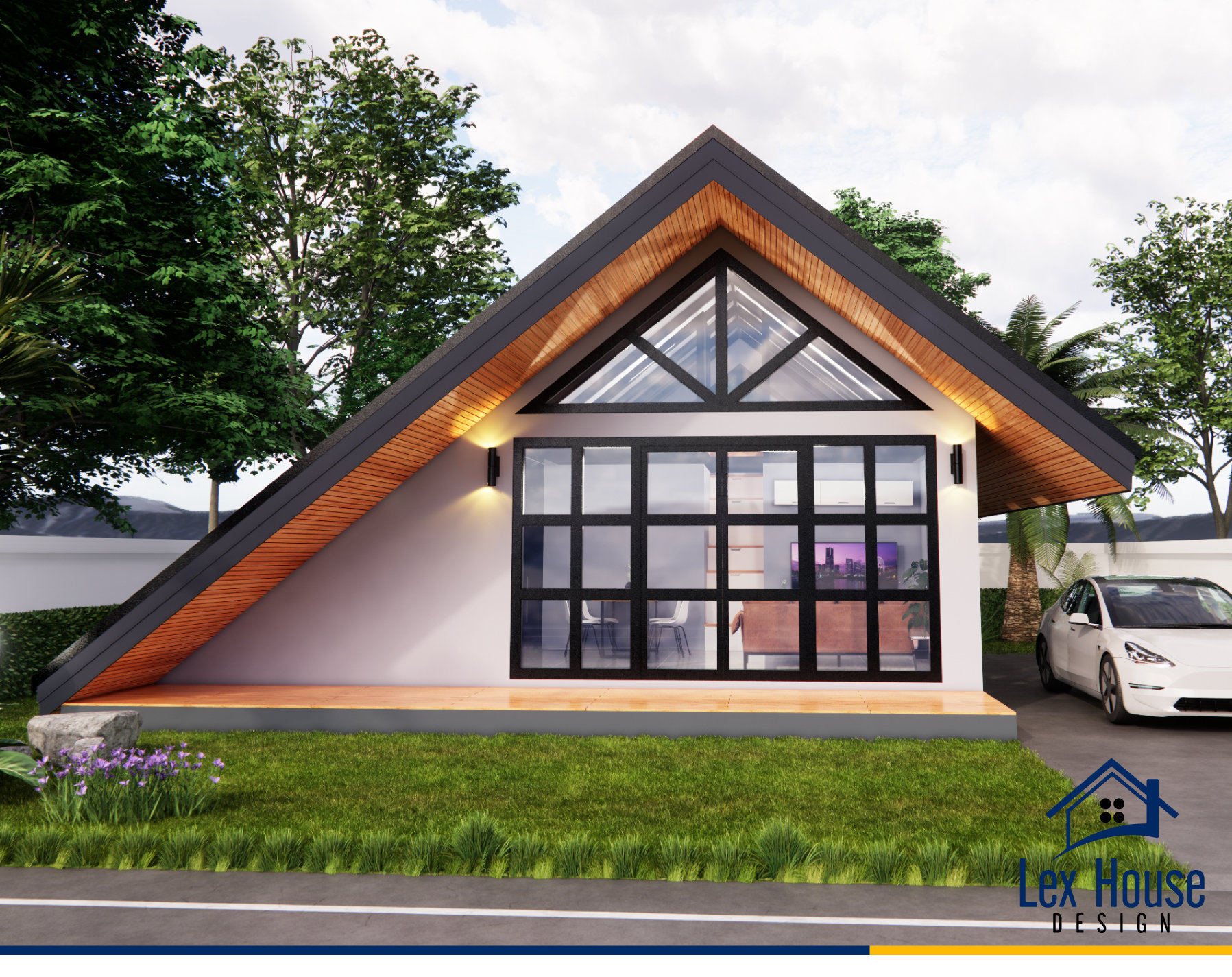 Small House Plan Design, 1 Bedroom and 1 Bedroom Attic, Elevation ...
