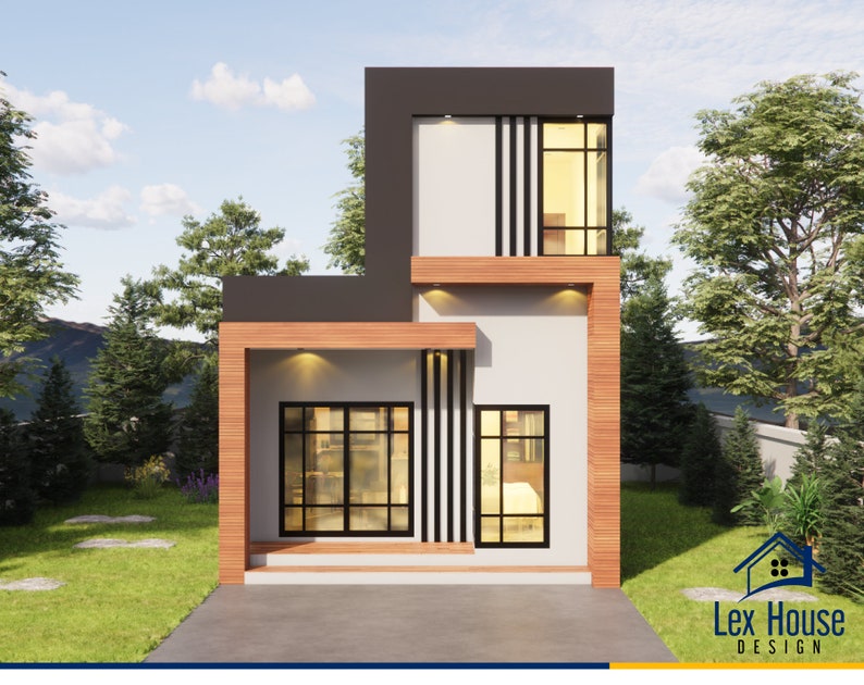 Small Modern House Plan, Small House Plan Design, 1 Bedroom and 1 ...