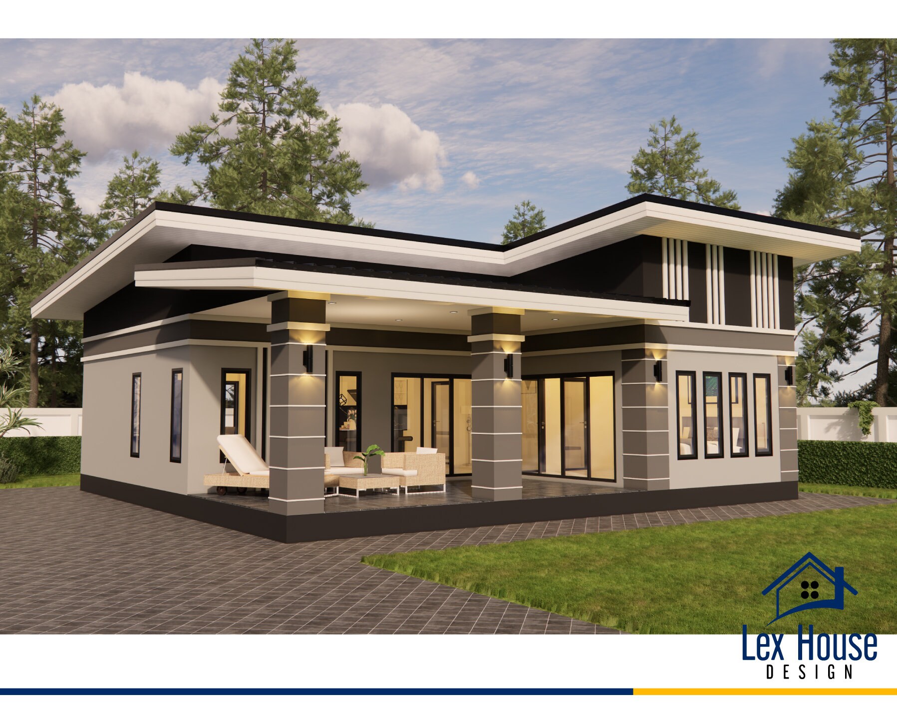 Modern House Plan, Small House Plan Design, 1 Bedroom and 1 Bathroom ...