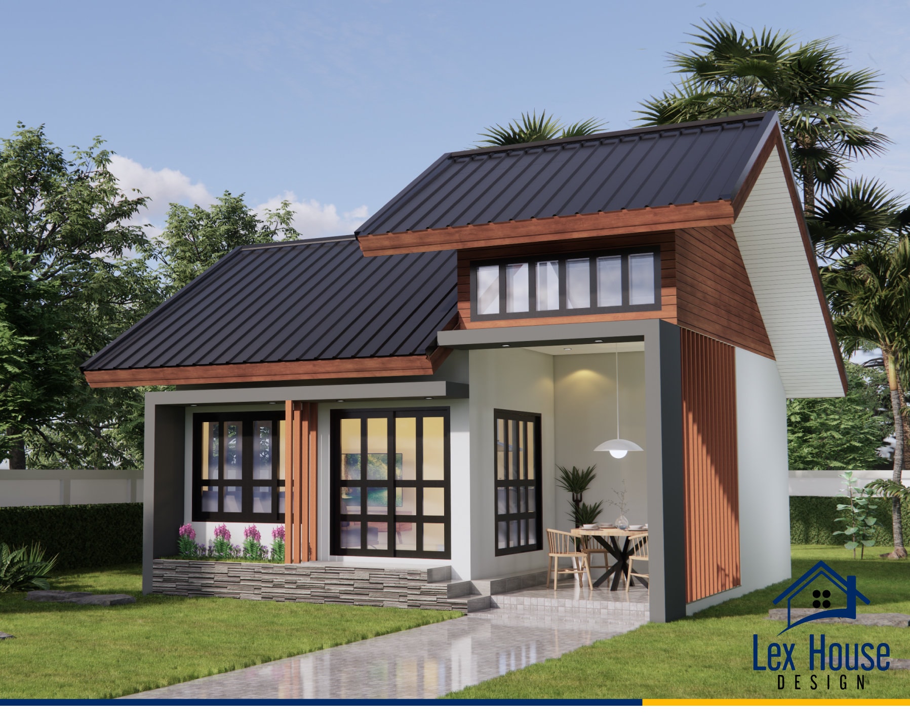 Small Modern House Plan, Small House Plan Design, 1 Bedroom and 1 ...