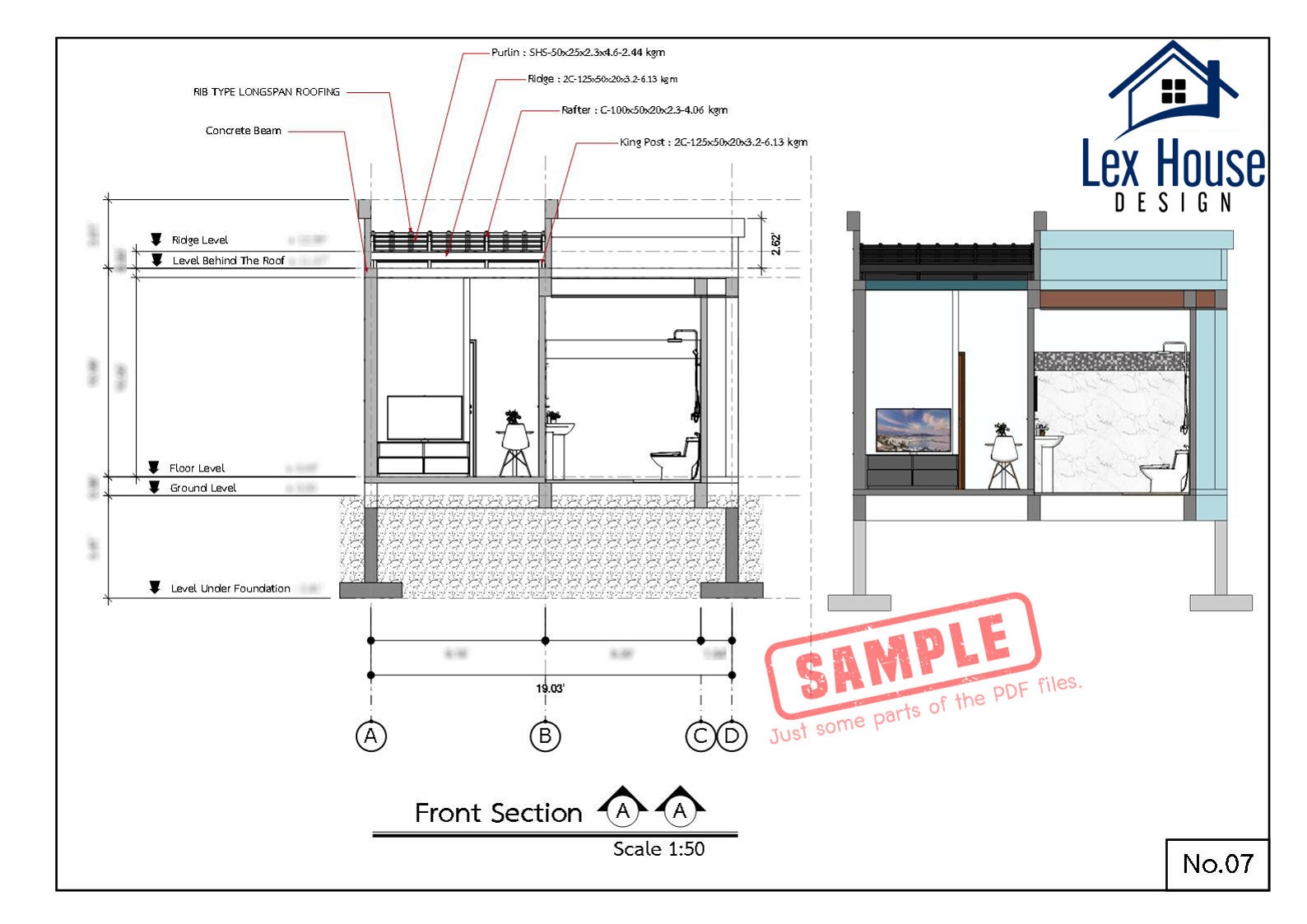 Small Modern House Plan, Small House Plan Design, 1 Bedroom and 1 ...