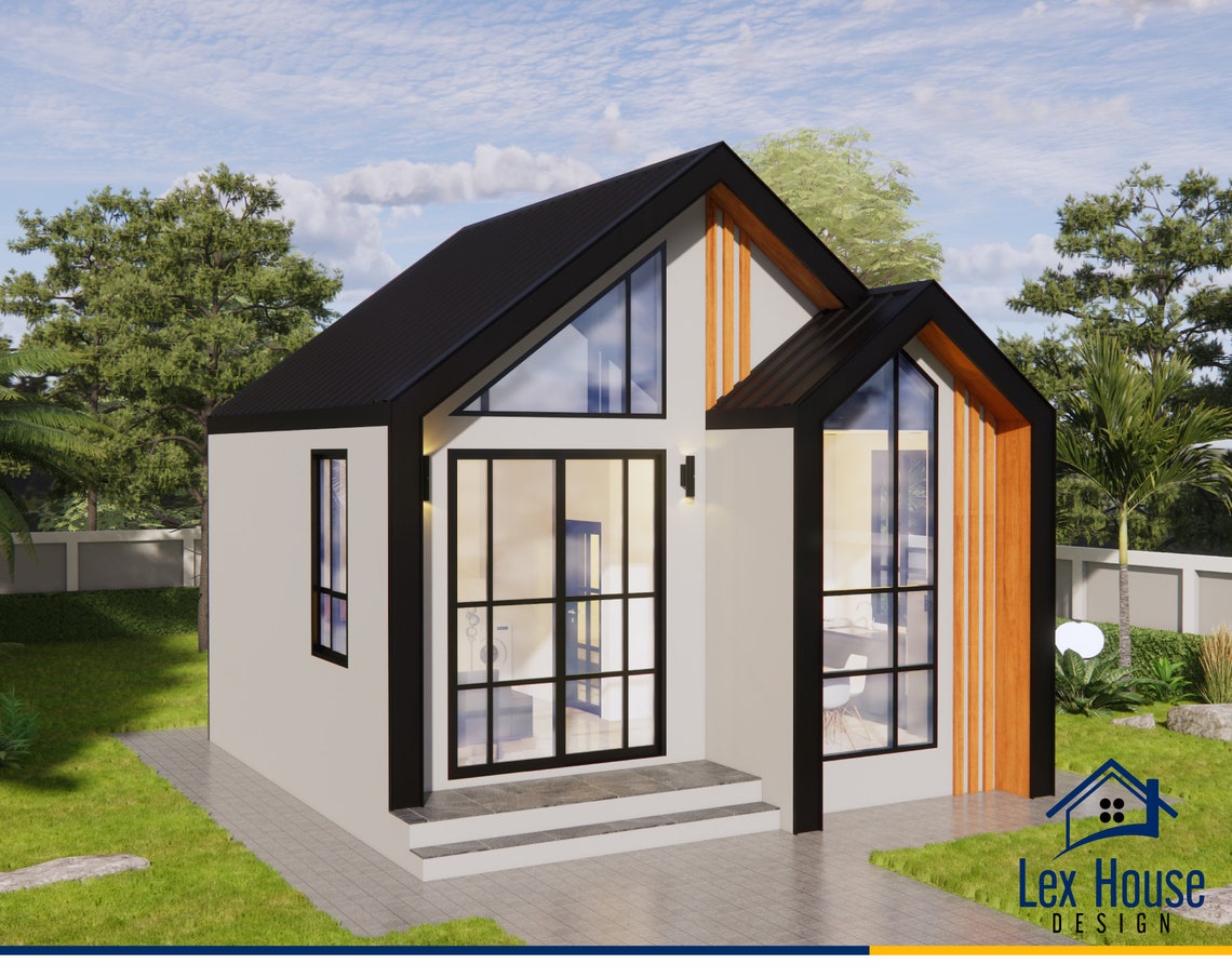 Small Modern House Plan, Small House Plan Design, 1 Bedroom and 1 ...