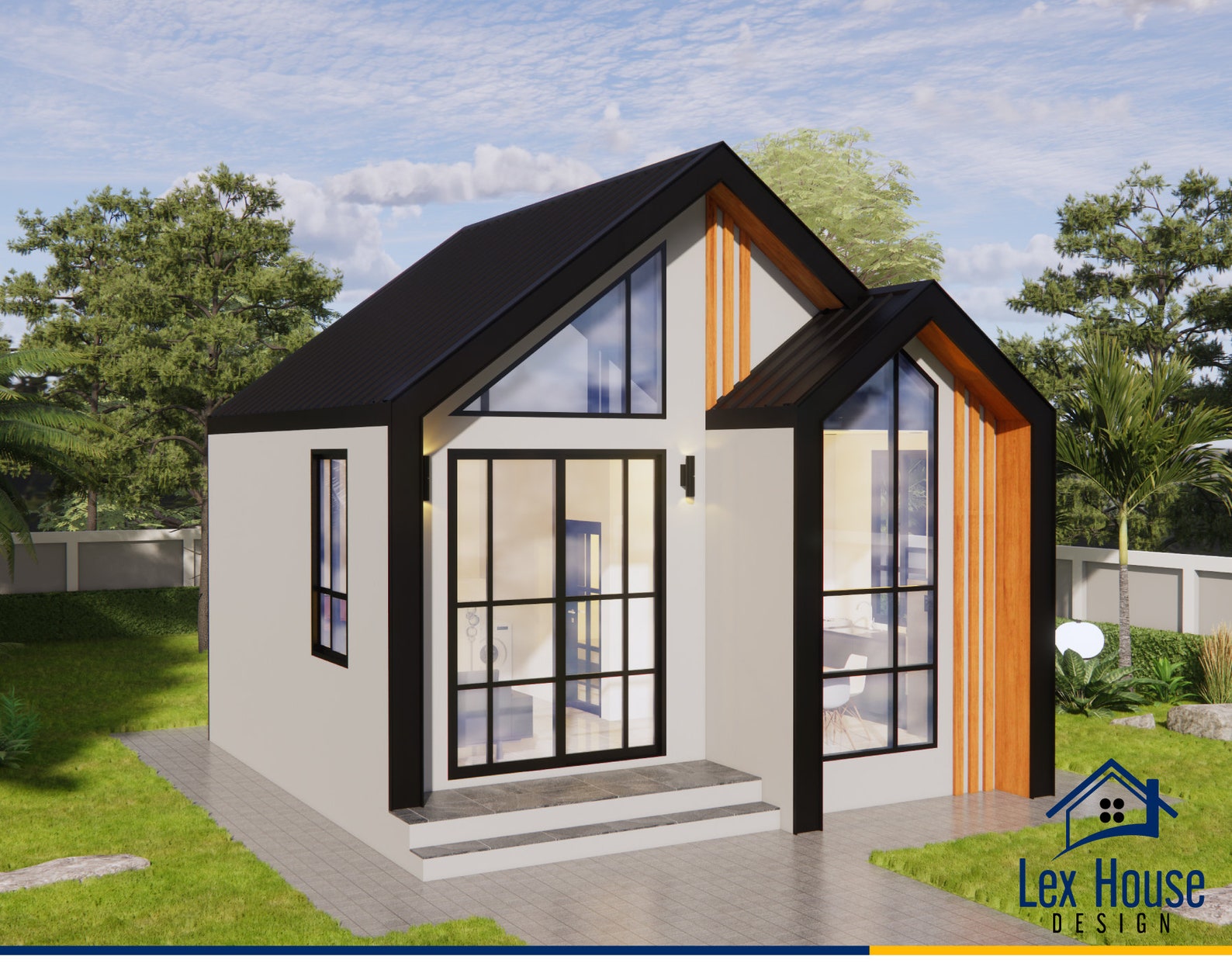 Small Modern House Plan, Small House Plan Design, 1 Bedroom and 1 ...