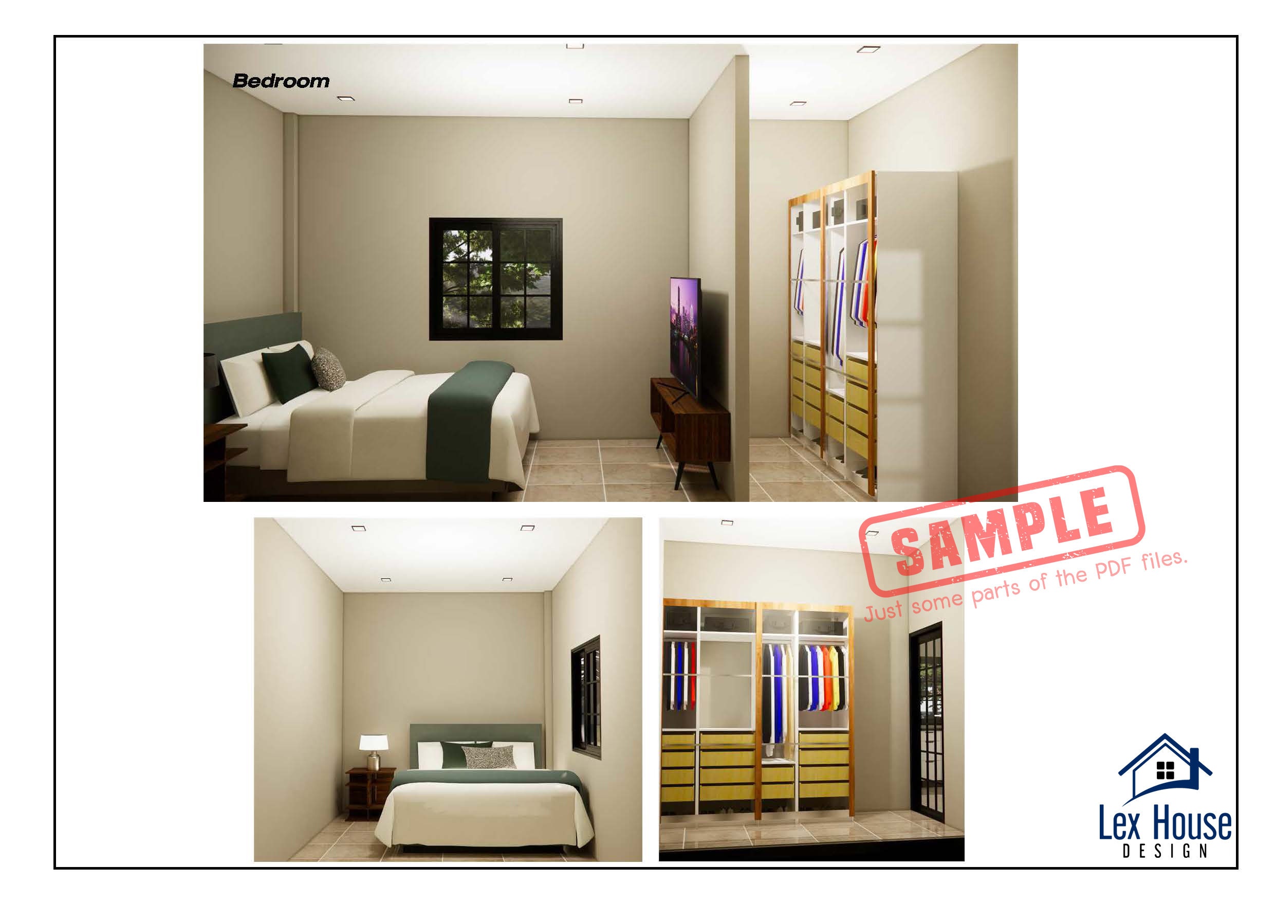 Small House Plan Design, 1 Bedroom and 1 Bathroom, Elevation Sections ...