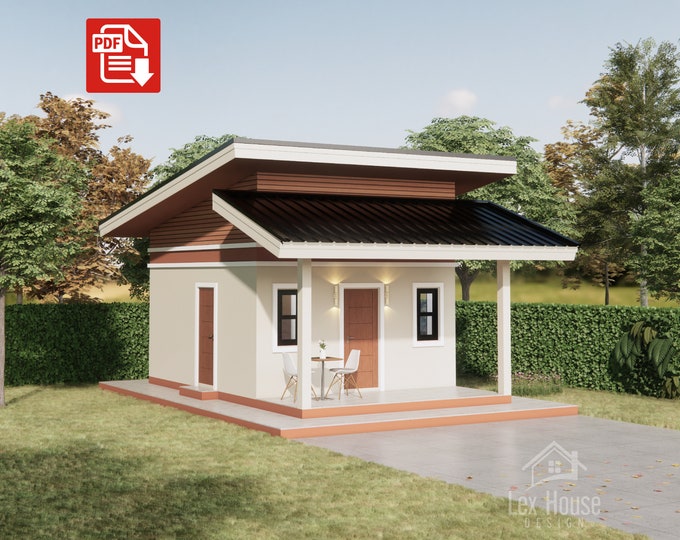 Tiny House Floorplan | 7x9 Meters House Plan | 2 Bedroom Small House ...
