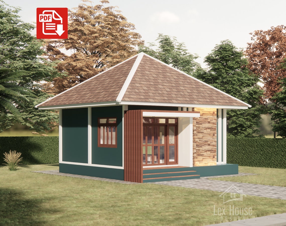 Small Contemporary House, Small House Plan Design, 1 Bedroom and 1 ...