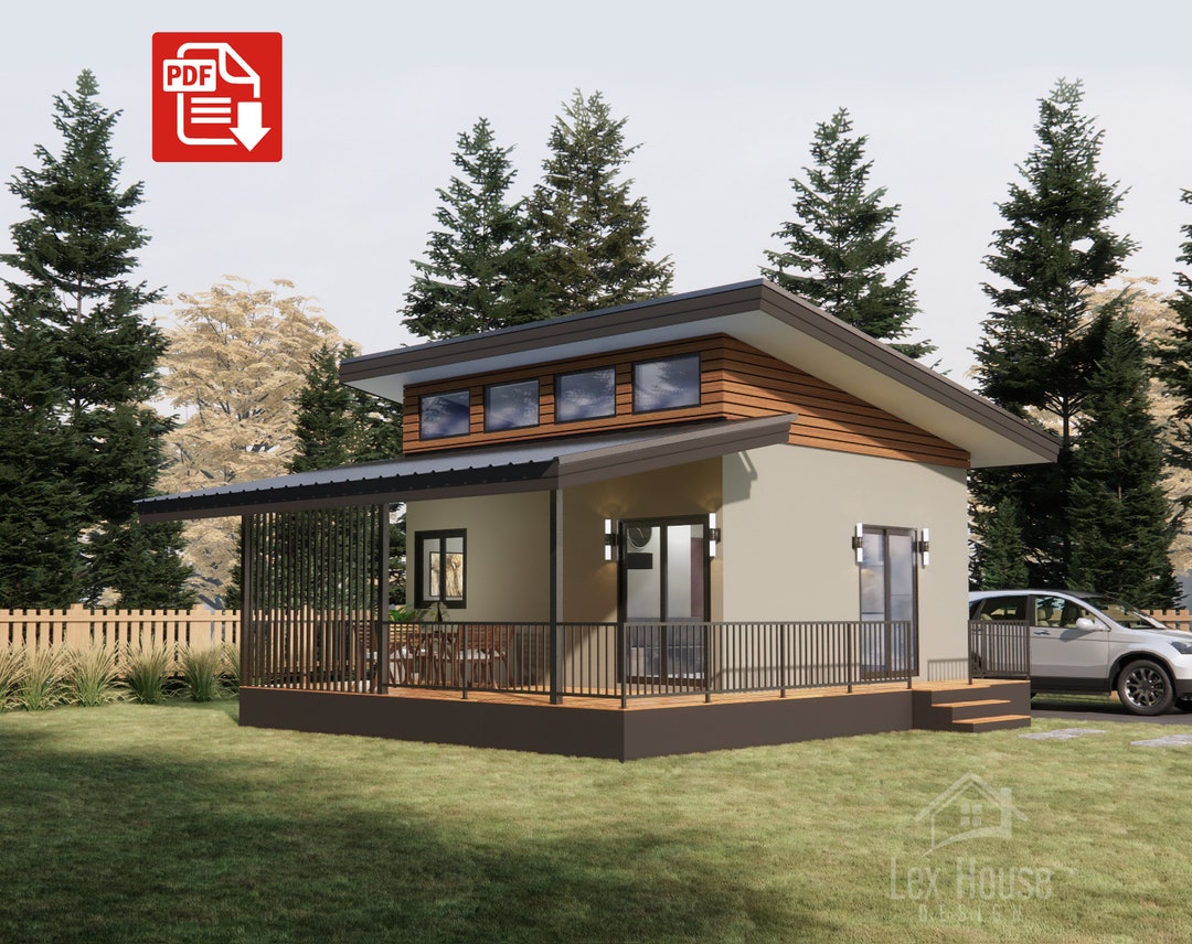 Tiny House Plan, Small House Plan Design, 1 Bedroom and 1 Bathroom ...