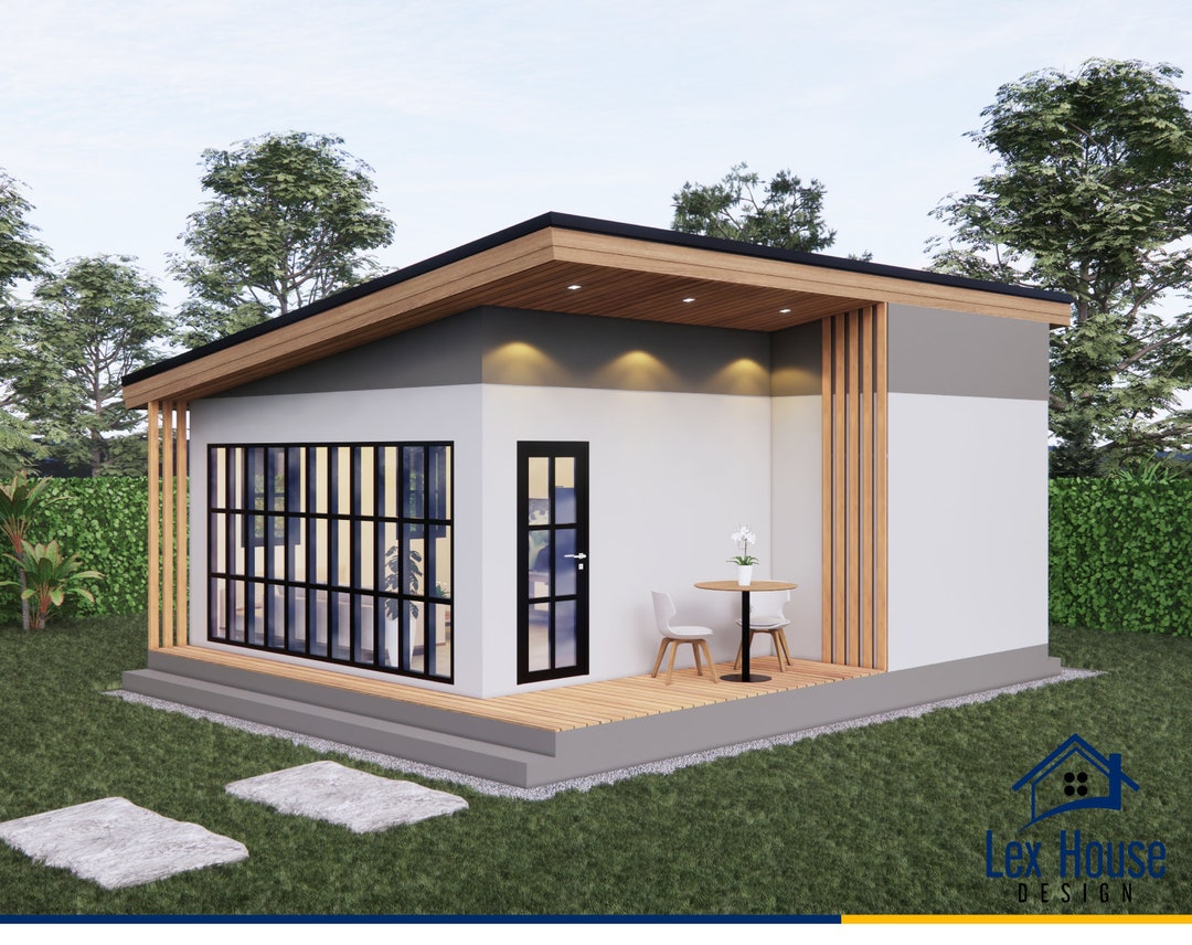 Buy Small Modern House Plan, Small House Plan Design, 1 Bedroom and 1 ...