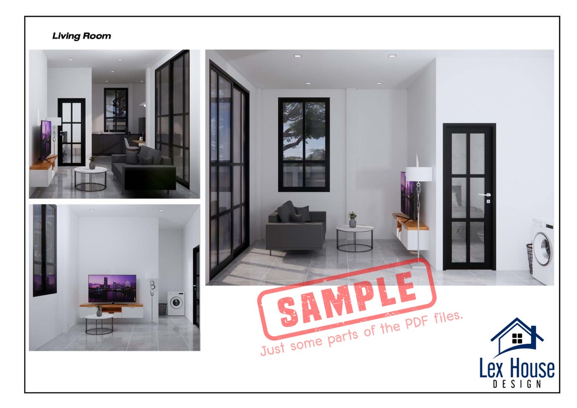 Small Modern House Plan, Small House Plan Design, 1 Bedroom and 1 ...