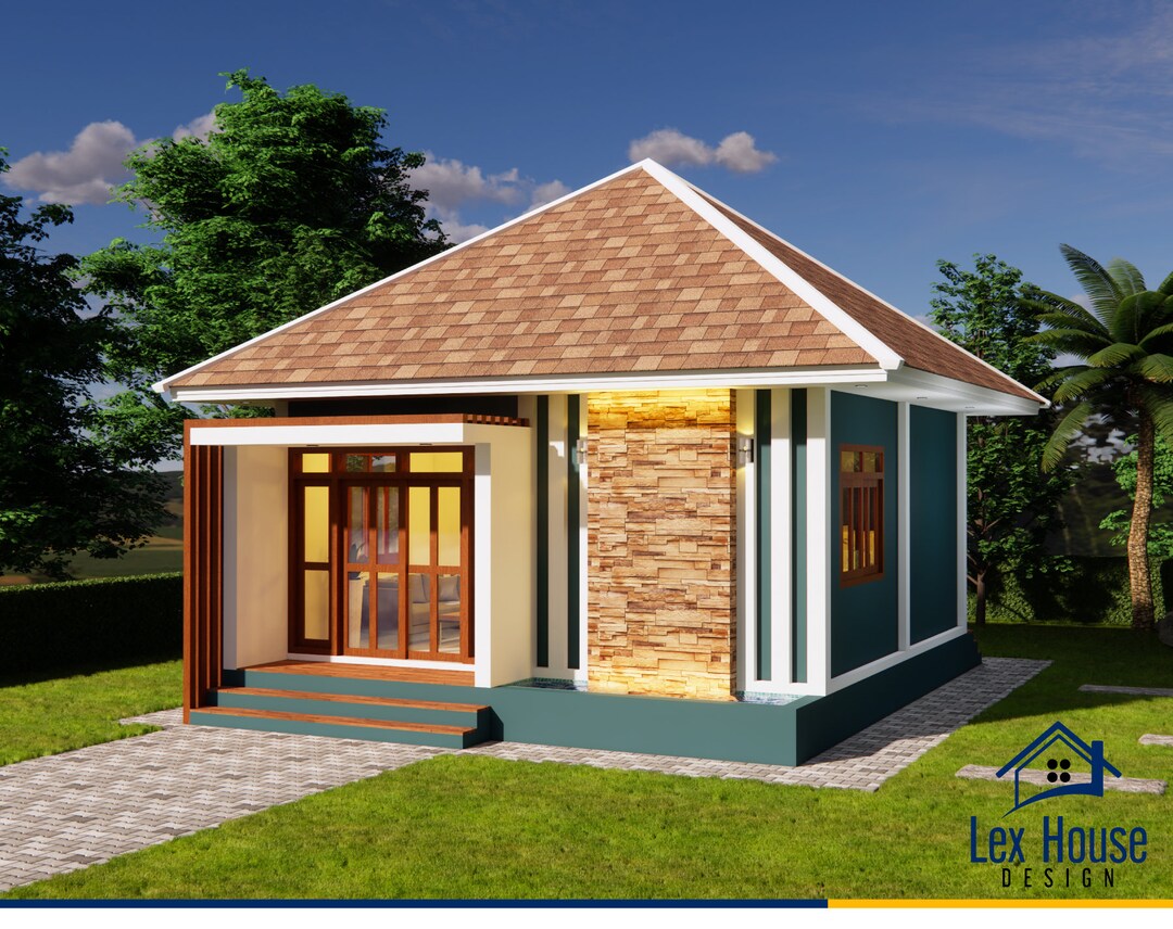 Small Contemporary House, Small House Plan Design, 1 Bedroom and 1 ...