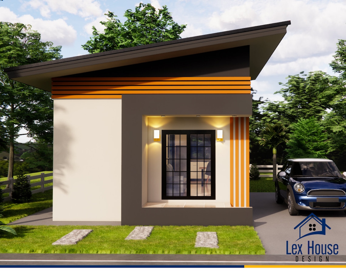 Small House Plan Design, 1 Bedroom and 1 Bathroom, Elevation Sections ...