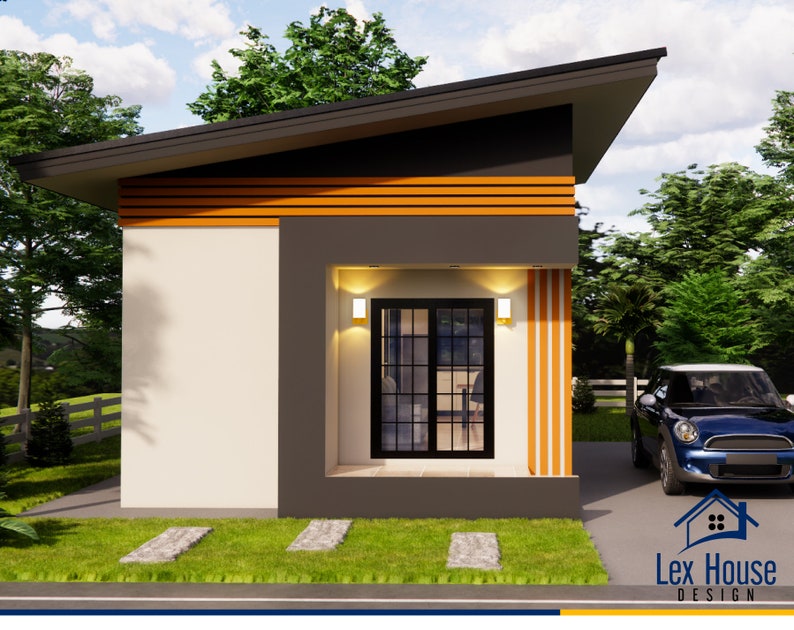 Small House Plan Design, 1 Bedroom and 1 Bathroom, Elevation Sections ...