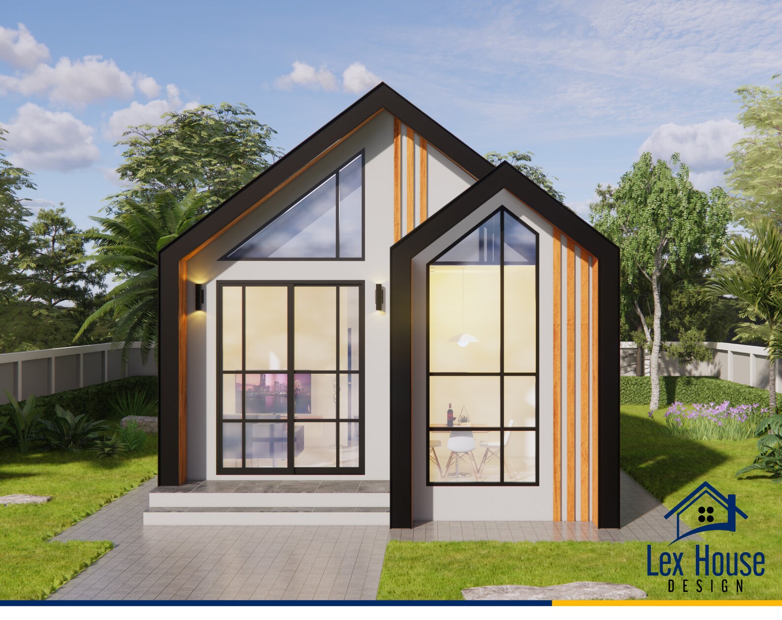 Small Modern House Plan, Small House Plan Design, 1 Bedroom and 1 ...