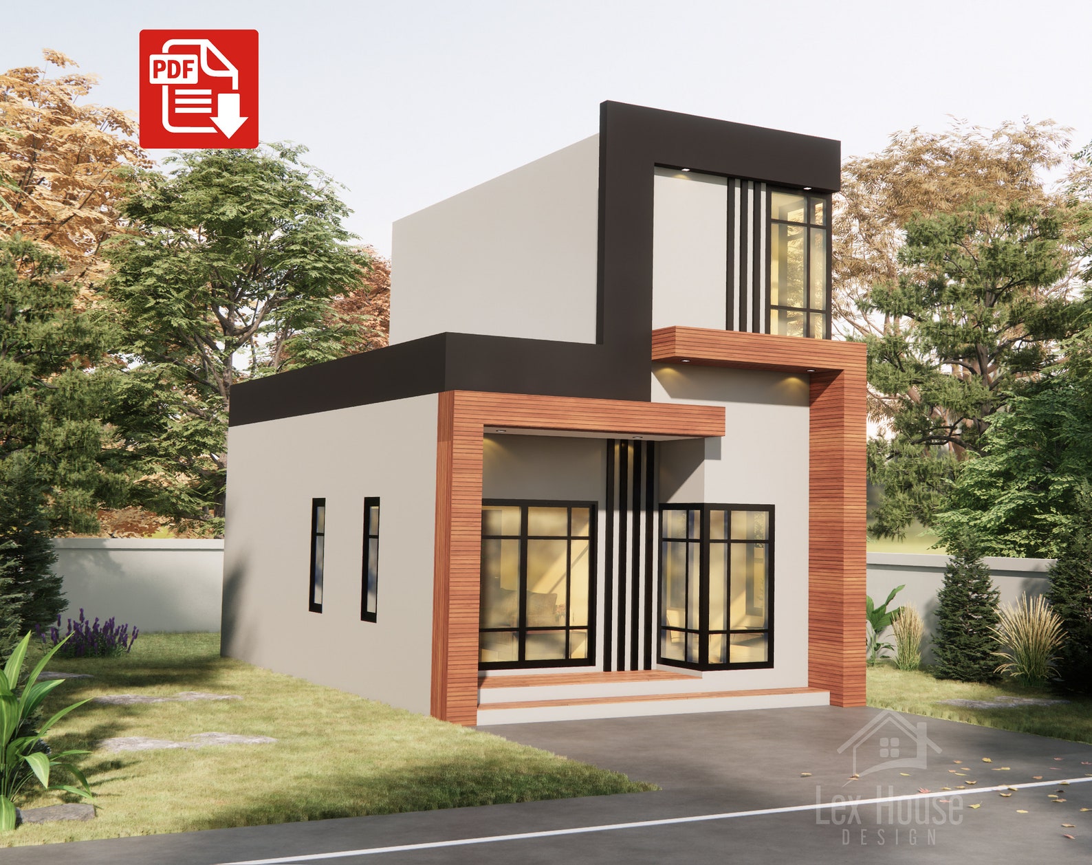 Small Modern House Plan, Small House Plan Design, 1 Bedroom and 1 ...