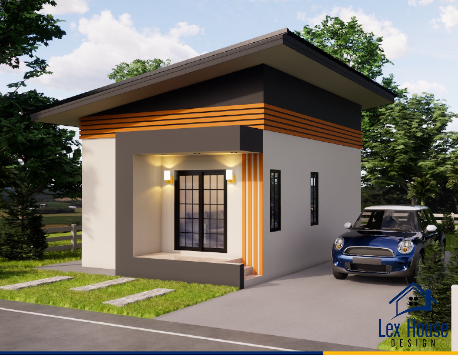 Small House Plan Design, 1 Bedroom and 1 Bathroom, Elevation Sections ...