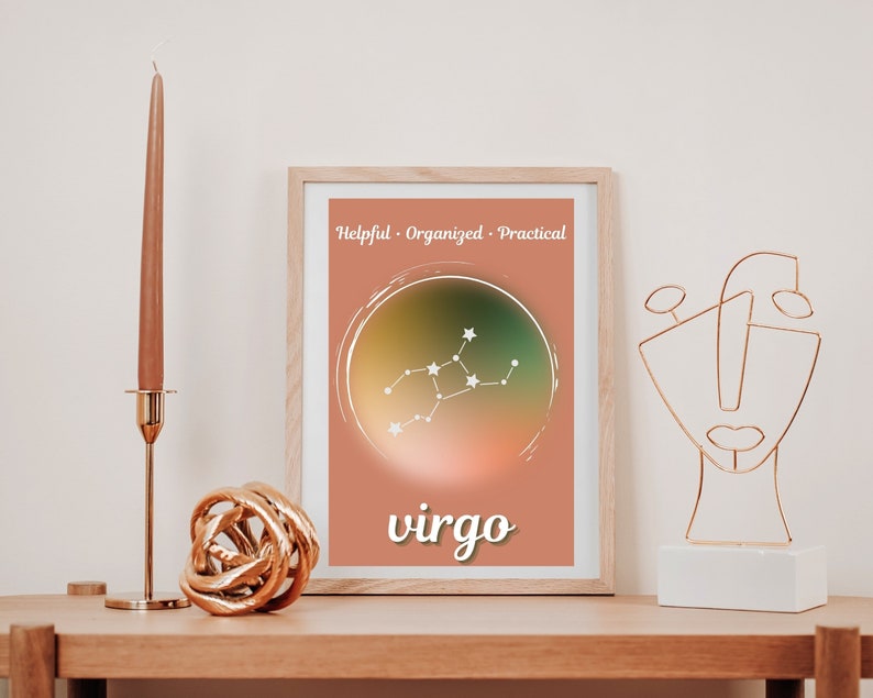 Virgo Star Sign Instant Download Print, Virgo Horoscope Aura Spiritual ...