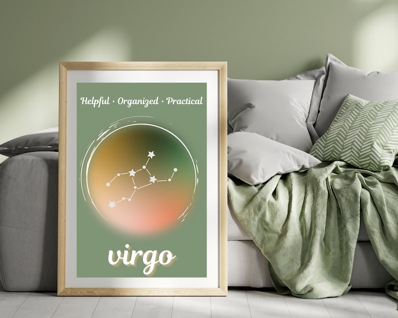 Virgo Star Sign Instant Download Print, Virgo Horoscope Aura Spiritual ...
