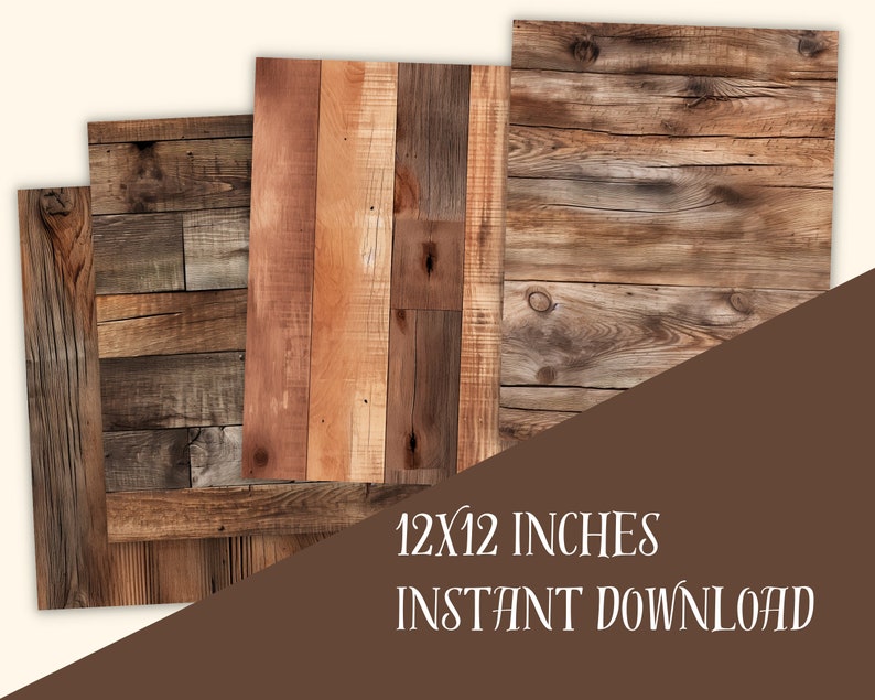 Wood Grain Textures Digital Paper, Rustic Wood Designs, Instant ...