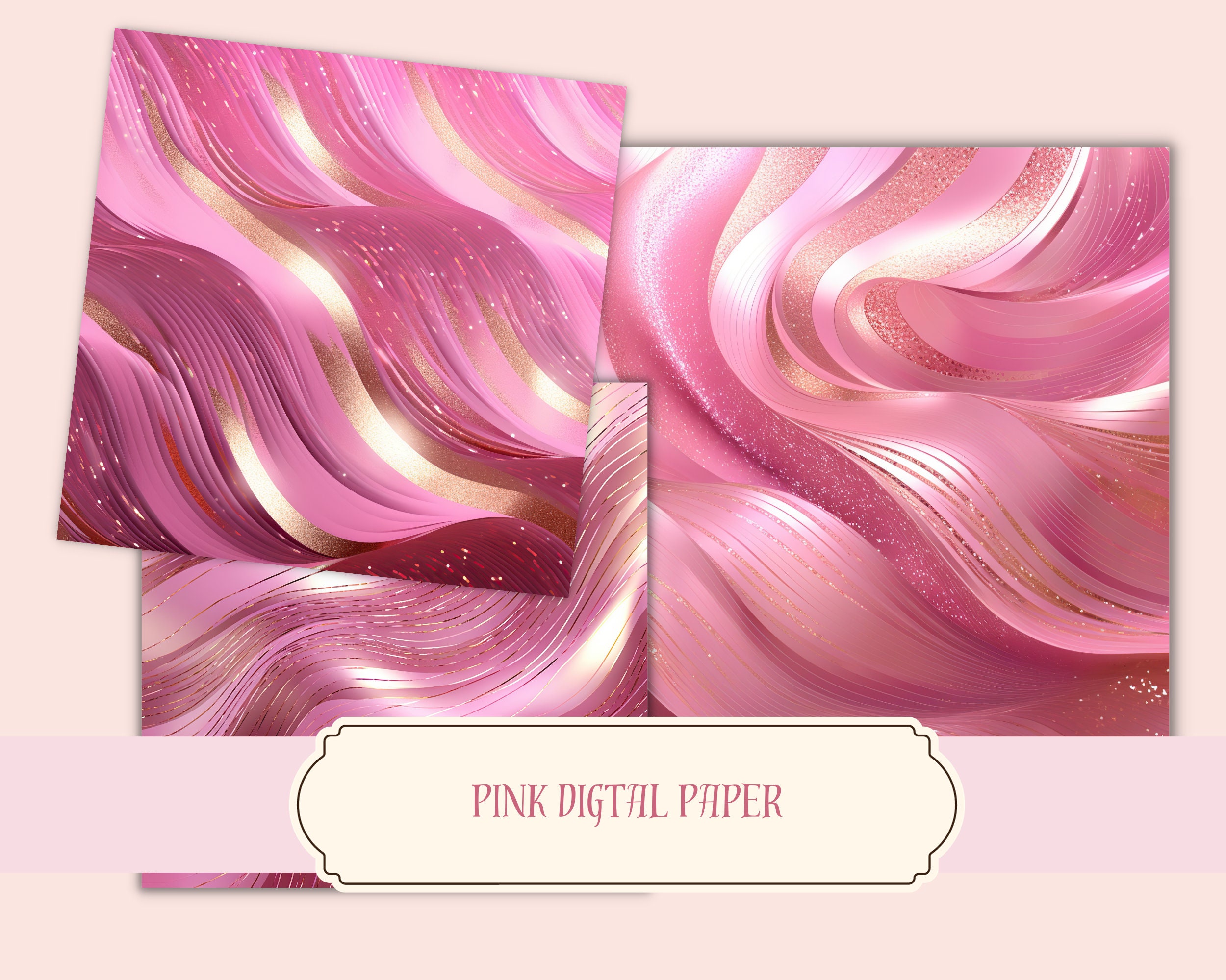 Pink Glitter, Digital Paper, Instant Download, Pink Craft Items ...
