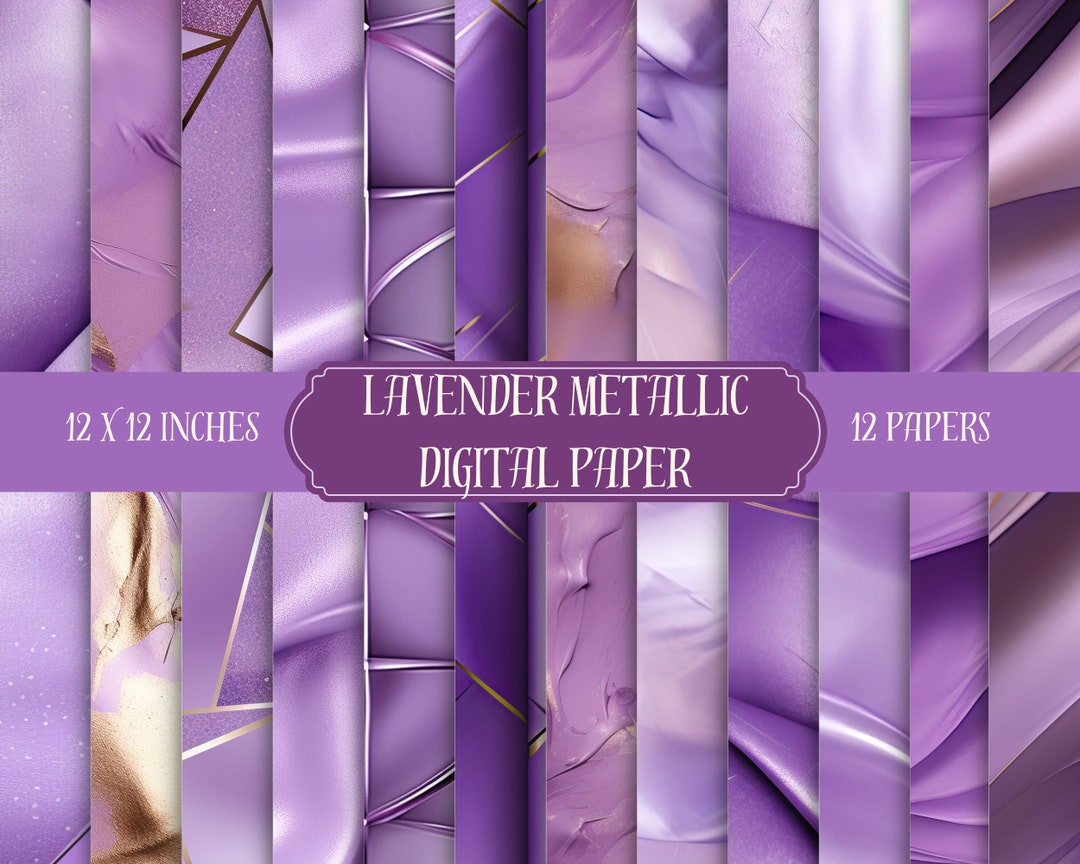 Lavender Foil Digital Paper Pack - 12 Seamless Patterns for Invitations ...
