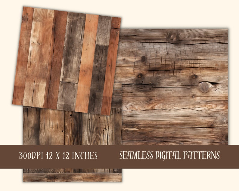 Wood Grain Textures Digital Paper, Rustic Wood Designs, Instant ...