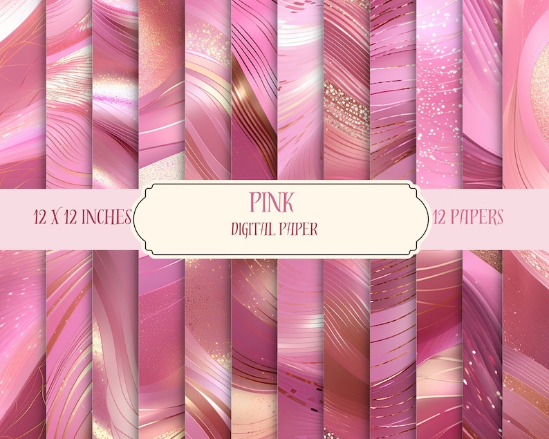 Pink Glitter, Digital Paper, Instant Download, Pink Craft Items ...