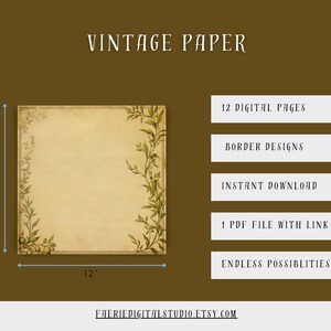 Vintage Roman Border Digital Paper: 12x12 Scrapbook Designs (digital ...