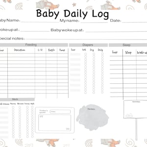 Newborn Tracker and Infant Log - A Printable Copy to Record Infant ...
