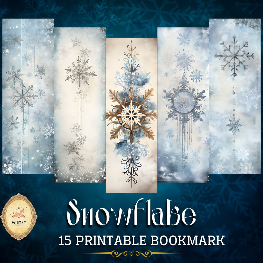 Shabby Winter Bookmark Printable Winter Paper Scrapbook Vintage Winter ...