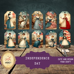 Independence Day Tag Ephemera: Vintage Patriotic Junk Journal 4th of ...
