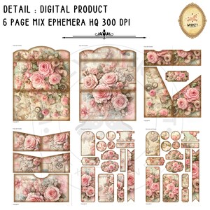 Shabby Rose Trifold Folio Junkjournal Kit Vintage Diy Mini Folio Junk