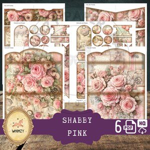 Shabby Rose Trifold Folio Junkjournal Kit Vintage Diy Mini Folio Junk 