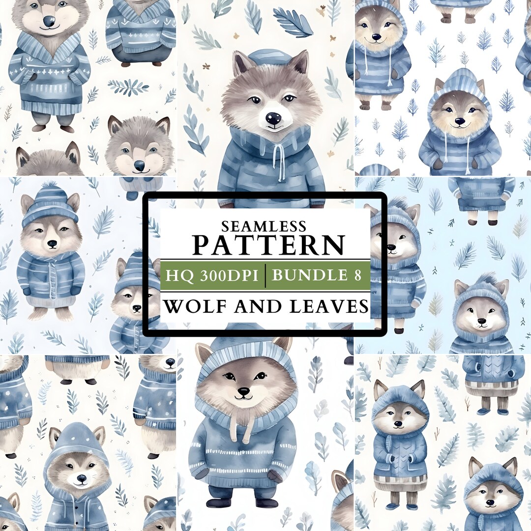 Wolf Seamless Pattern Wolf Papers Wolf Background Wolf Journaling Wolf ...