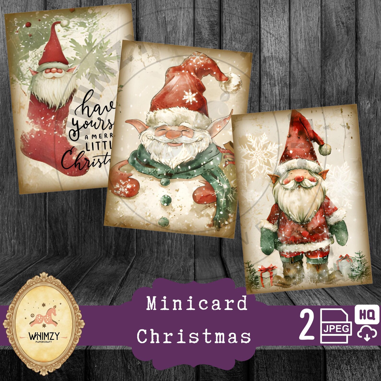 Christmas Gnome Journal Labels | Holiday Tags Ephemera Kit - Etsy