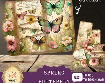 Shabby Rose Trifold Folio Junkjournal Kit Vintage Diy Mini Folio Junk 