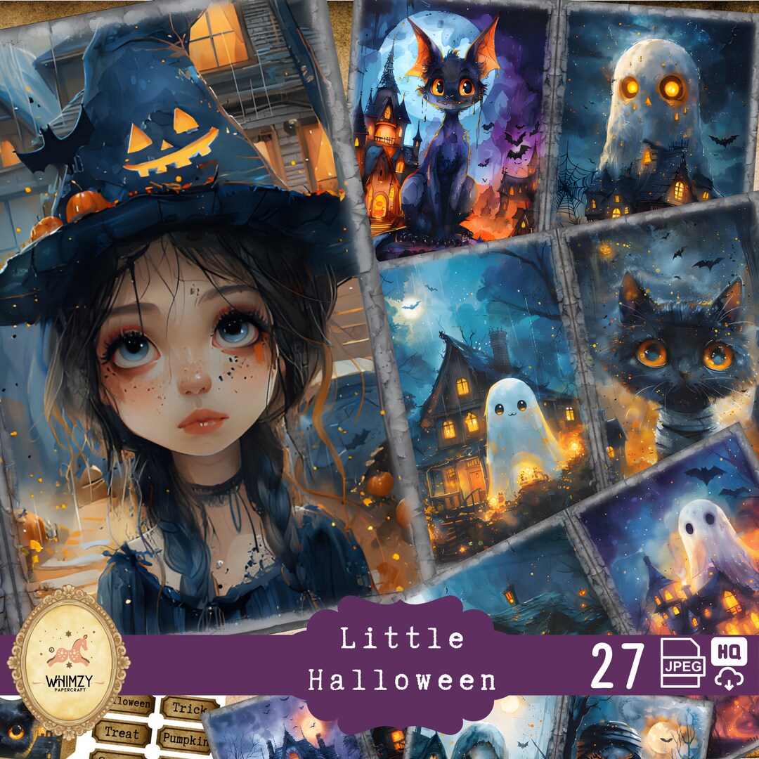 Halloween Junk Journal Kit Printable Ephemera Creepy Journal Collage ...