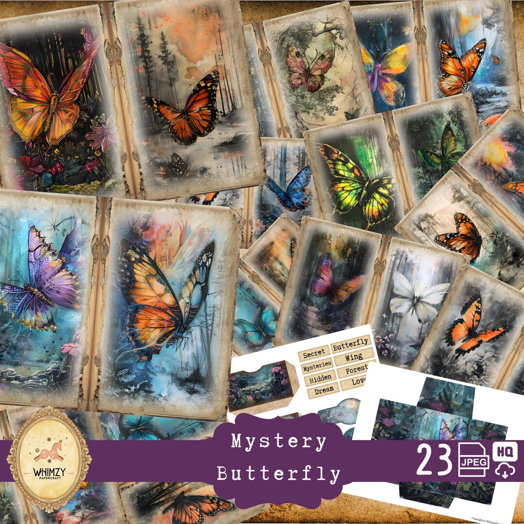 Butterfly Junkjournal Kit Vintage Butterfly Ephemera Butterfly Forest ...