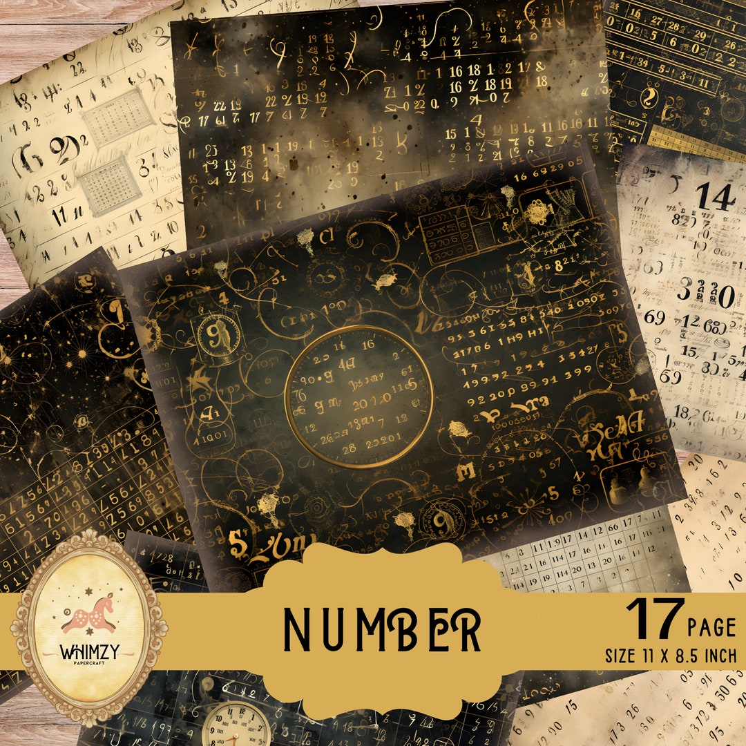 Number Junk Journal Number Pattern Craft Number Paper Number Printable ...
