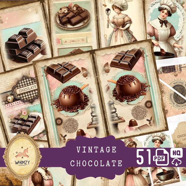 Chocolate Junk Journal Papers | Vintage Coffee & Sweets Ephemera - Etsy