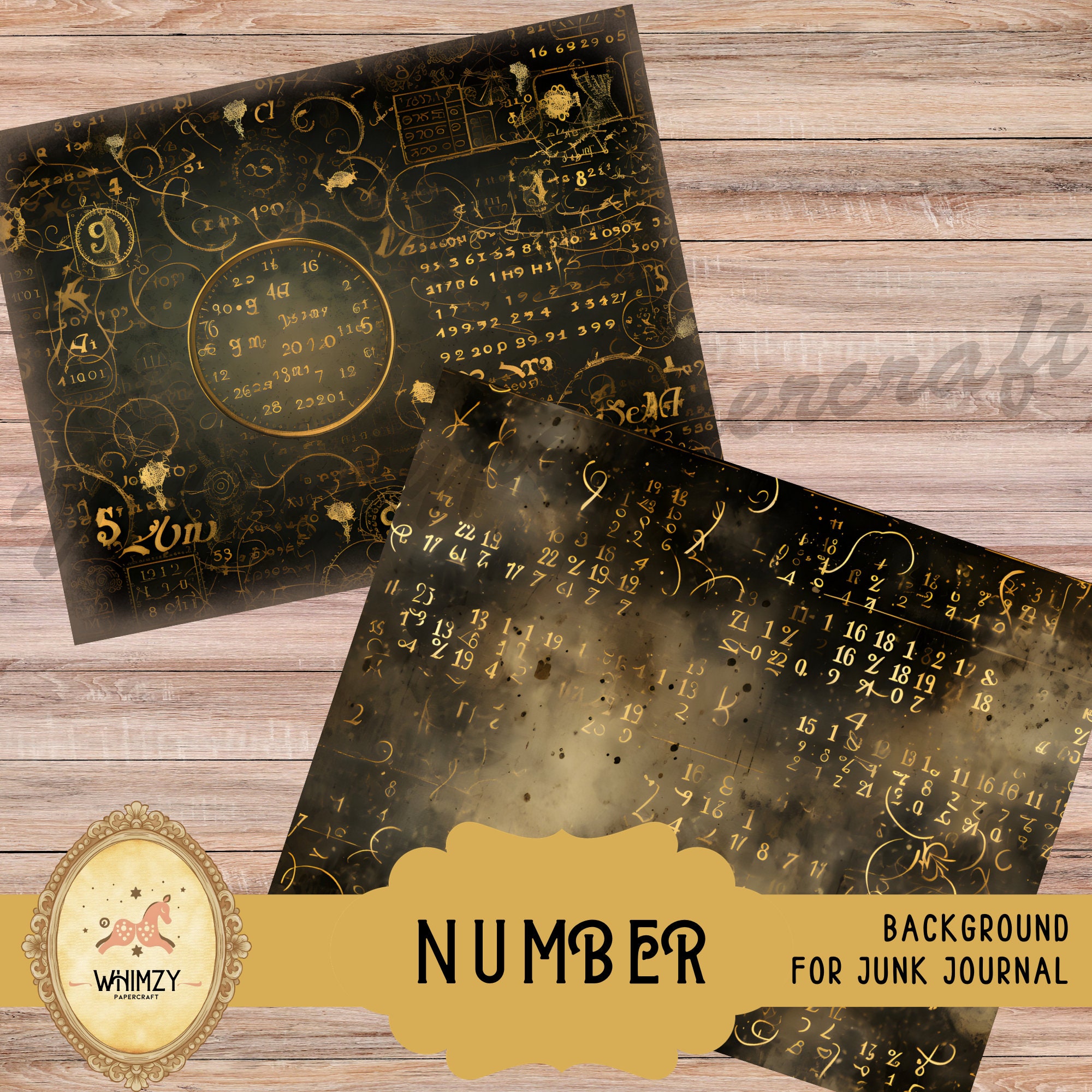 Number Junk Journal Number Pattern Craft Number Paper Number Printable ...