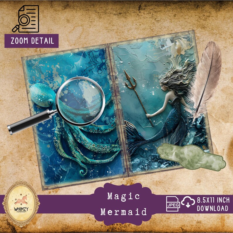 Mermaid Junk Journal Kit, Ocean & Underwater Printable Digital Pages - Etsy