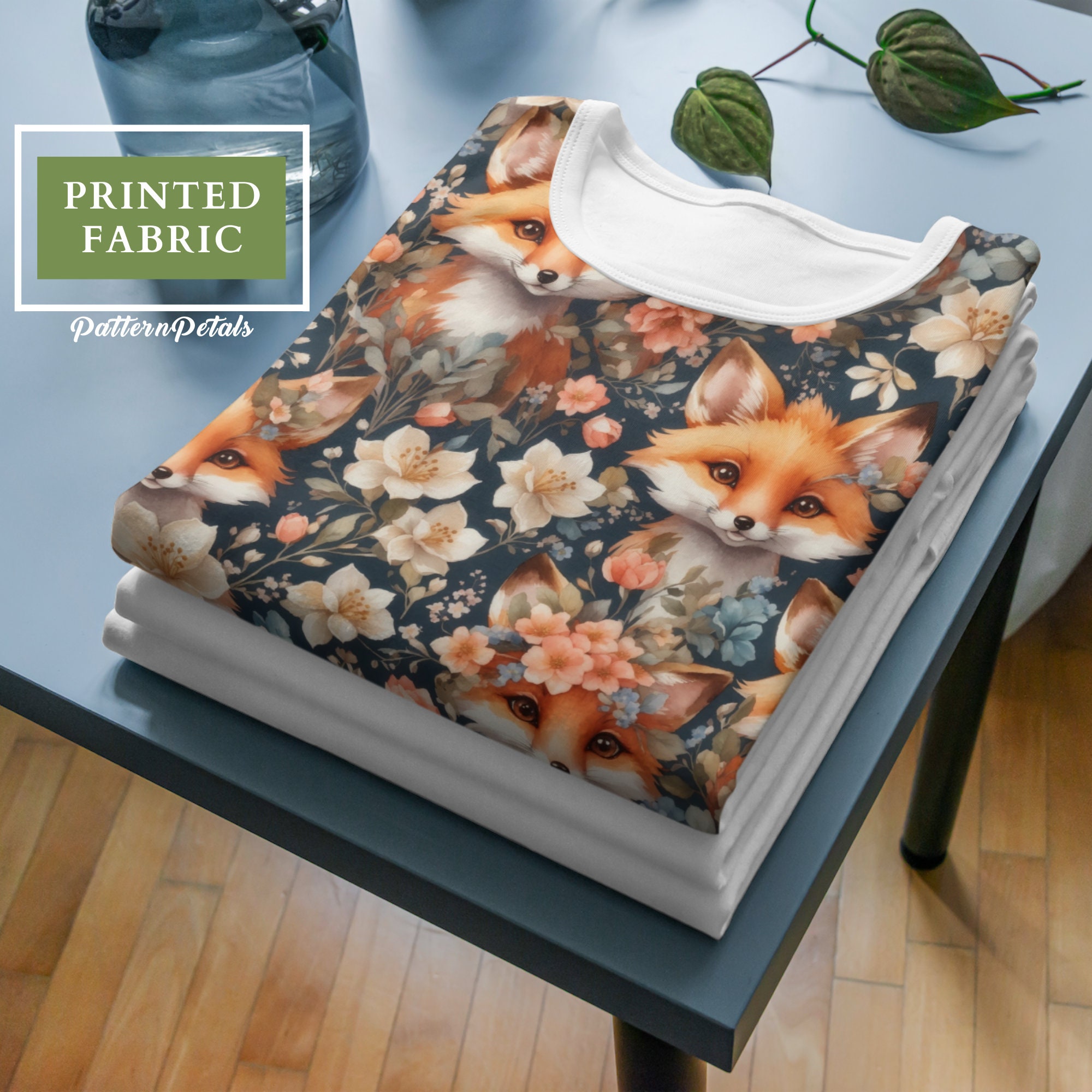 Fox Floral Watercolor Seamless Pattern, Digital Patterns, Watercolor ...