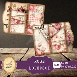 Roses Trifold Folio Junkjournal Kit | Vintage Mini Folio | Digital Pocket Ephemera - Etsy