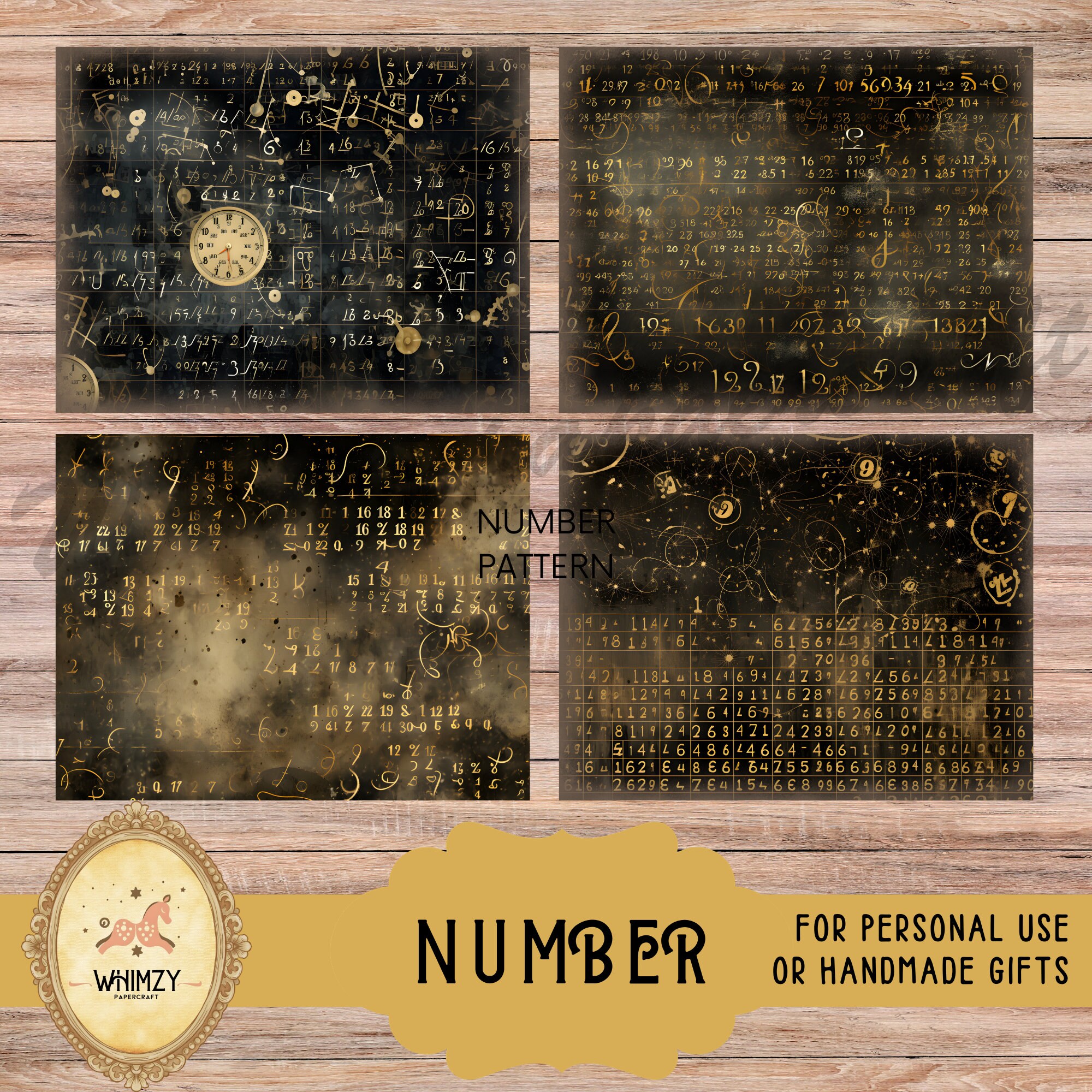 Number Junk Journal Number Pattern Craft Number Paper Number Printable ...