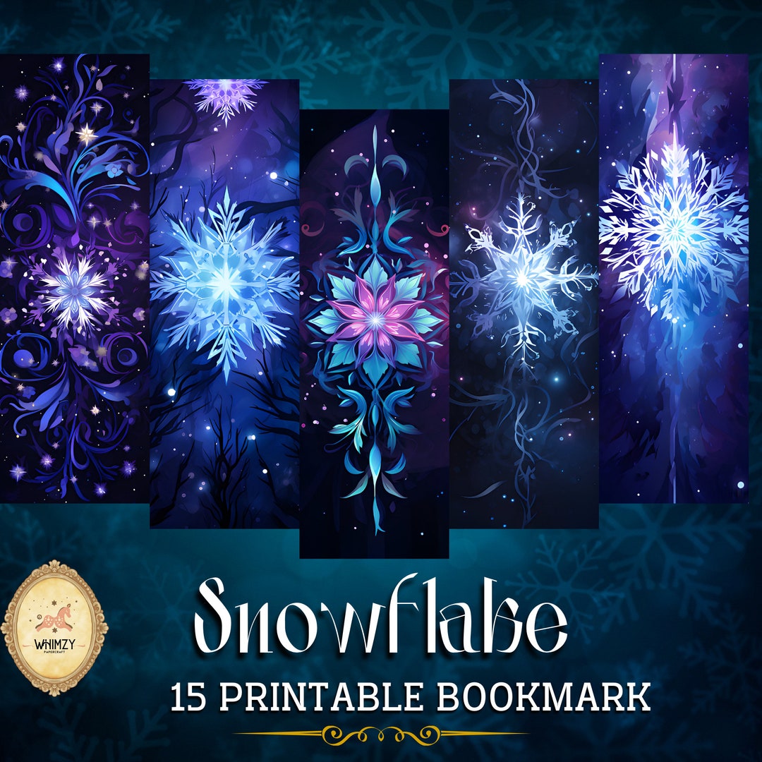 Winter Bookmark Shabby Chic Printable Snowflake Cozy Winter Cold ...