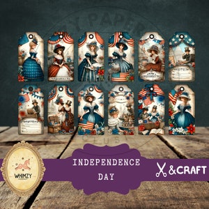 Independence Day Tag Ephemera: Vintage Patriotic Junk Journal 4th of ...