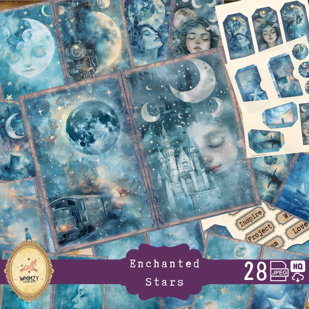 Celestial Star Junk Journal Kit Star Night Celestial Moon Journal ...