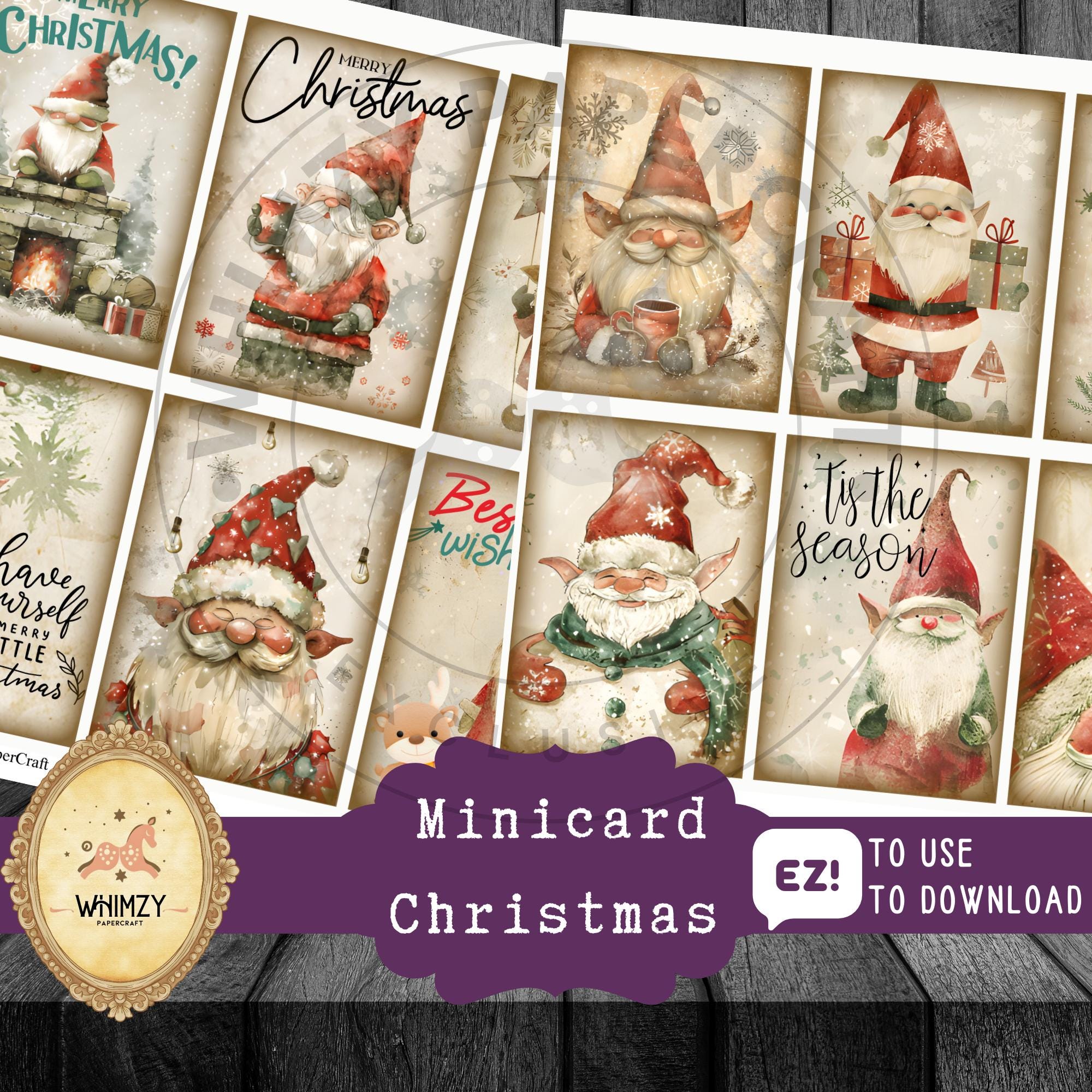 Christmas Gnome Journal Labels | Holiday Tags Ephemera Kit - Etsy